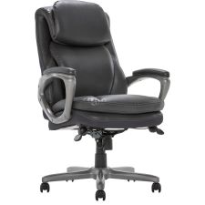 Serta Smart Layers Arlington Air Bonded Leather High Back Executive Chair Dark Gray Silver