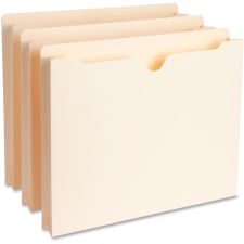 Business Source Full Height Sides Manila File Pockets, 8 1/2" x 11", 1 ...