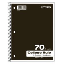 TOPS Notebook, 8" x 10 1/2", 1-Subject, College Ruled, 140 Pages (70 ...