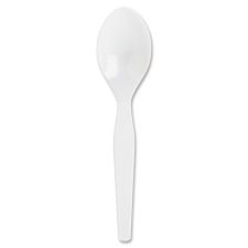 Genuine Joe Medium-Heavyweight Plastic Spoons - Disposable - White ...