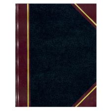 National Brand 50% Recycled Black Texhide Record Book With Margin, 8 3/ ...