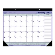 Blueline Monthly Desk Pad Calendar, 21-1/4" x 16", Blue/White, January ...