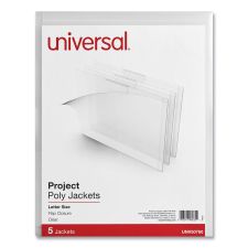 Universal Project Poly Jackets, Letter Size, Clear, 5/Pack ...