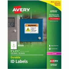 Avery Durable ID Labels With TrueBlock Technology, 61532, 5" x 3 1/2 ...