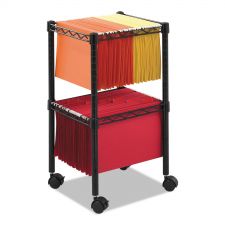 Safco Two-Tier Compact Mobile Wire File Cart, Steel, 15.5w x 14d x 27 ...