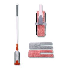 TidyUps 4-in-1 Squeegee Mop, 4.5 x 14.5 Orange/Gray Microfiber Heads ...