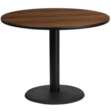 Graniss 42'' Round Walnut Laminate Table Top with 24'' Round Table ...
