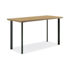 HON Coze Table Desk | 48"W x 24"D | Natural Recon Laminate | Black Leg ...