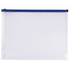 Poly Zip Envelope, Letter Size, Clear/Blue | OfficeSupply.com