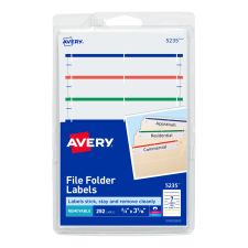 Avery Removable File Folder Labels On 4" x 6" Sheets, 5235, Rectangle ...