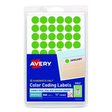 Avery Handwrite Only Self-Adhesive Removable Round Color-Coding Labels ...