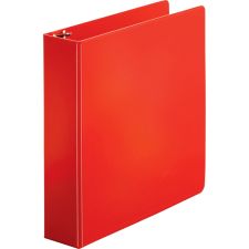 Business Source Basic 3-Ring Binder, 2" Round Rings, Red | OfficeSupply.com