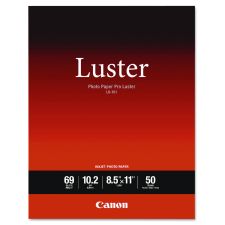 Canon PRO Luster Inkjet Photo Paper, 10.2 mil, 8.5 x 11, Luster White ...