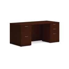 HON Mod Double Pedestal Desk Bundle, 66" x 30" x 29", Traditional ...