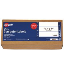Avery Continuous Form Computer Labels, Permanent Adhesive, 4" x 15/16 ...