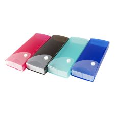 Textured Slider Pencil Box, Assorted Colors | OfficeSupply.com