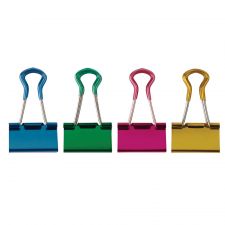 Grip Binder Clips, Medium, Assorted Colors, Pack Of 12 | OfficeSupply.com