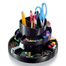 30% Recycled Deluxe Rotary Organizer, Black | OfficeSupply.com