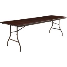 Lorell Laminate Economy Folding Table, 29"H x 96"W x 96"D, Mahogany ...