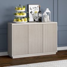 Alston 48" Wide Rectangular Buffet Table in Alder White | OfficeSupply.com