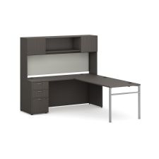 HON Mod Executive Workstation with Hutch | Pedestal | Slate Teak ...