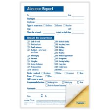 ComplyRight Absence Reports, Small, 2-Part, Pack Of 50 | OfficeSupply.com