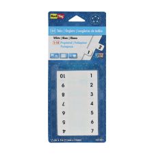 Redi-Tag Permanent Index Tabs, 1-10, White, 8 Sets (24 Blank), Pack Of ...