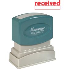 Xstamper One-Color Title Stamp, Pre-Inked, "Received", Red ...