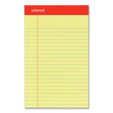 Universal Perforated Ruled Writing Pads, Narrow Rule, 5" x 8", Canary ...