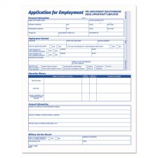 TOPS Comprehensive Employee Application Form, One-Part (No Copies), 17 ...