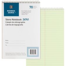 Business Source Steno Notebook - 70 Sheets - Wire Bound - Gregg Ruled ...