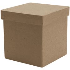 Paper-Mache Tall Square Box With Lid | OfficeSupply.com