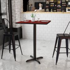 Stiles 30'' Square Mahogany Laminate Table Top with 22'' x 22'' Bar ...