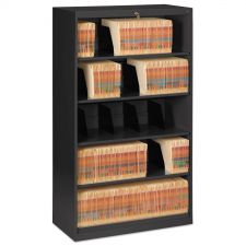 Tennsco Open Fixed Shelf Lateral File, 36w x 16 1/2d x 63 1/2, Black ...