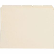 Business Source 1/5 Tab Cut Letter Top Tab File Folders - 8 1/2" x 11 ...