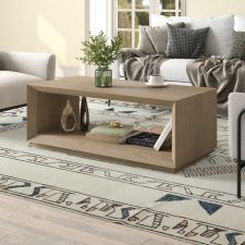 Tannen 48" Wide Rectangular Coffee Table in Antiqued Gray Oak ...