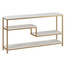 Mathis 55" Wide Rectangular Console Table in Gold | OfficeSupply.com