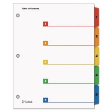 Cardinal OneStep Printable Table of Contents and Dividers, 5-Tab, 1 to ...