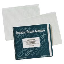 Ekonomik Check Registry, 1-Part, 8 3/4" x 10", 100% Recycled, White, 40 ...