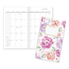 AT-A-GLANCE Badge Floral Two-Year Monthly Planner, Floral Artwork, 6.25 ...