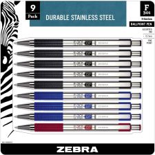 Zebra Pen F-301 Stainless Steel Ballpoint Pens - Fine Pen Point ...