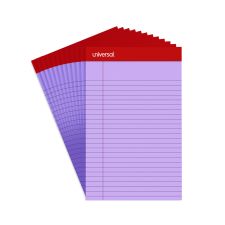 Universal Colored Perforated Ruled Writing Pads, Narrow Rule, (50 ...