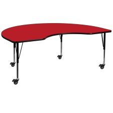 Flash Furniture Mobile Height Adjustable Kidney Shaped Activity Table ...