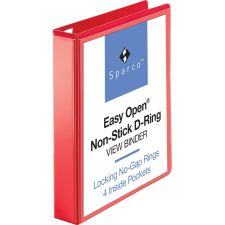 Sparco D-Ring Binder, 1.5" Rings, Red | OfficeSupply.com