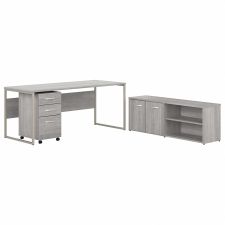 Bush Business Furniture Hybrid Platinum Gray Desking | OfficeSupply.com
