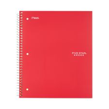 Five Star Wirebound Notebook, 1-Subject, Wide/Legal Rule, Red Cover ...