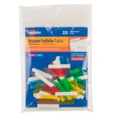 Avery Self-Adhesive Index Tabs With Printable Inserts, 1", Assorted ...