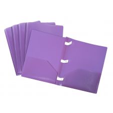 Storex Thicker Poly Purple Two Pocket Folders with Plastic Prongs ...