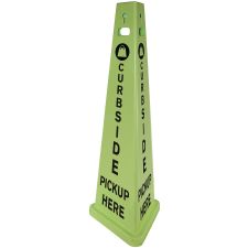Impact TriVu 3-sided Curbside Pickup Safety Sign | OfficeSupply.com