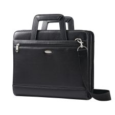 Samsonite Vinyl 3-Ring Padfolio With Handles And Shoulder Strap, 14"H x ...